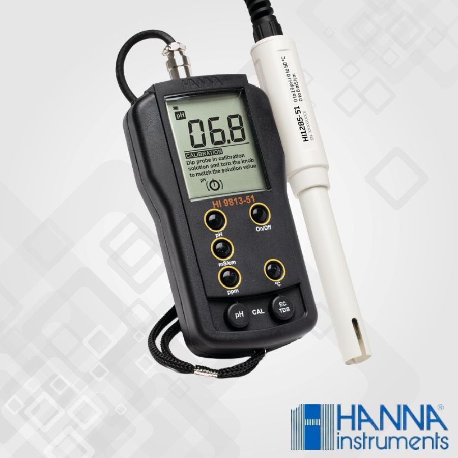 pH / EC / TDS / Temperature Portable Meter HANNA HI9813-51 | Hannainst